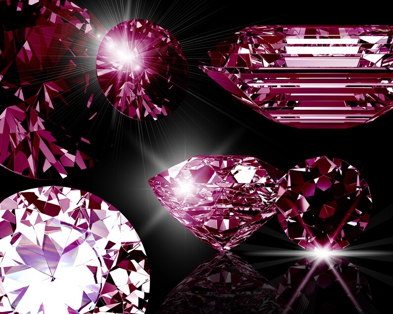 Rose Gold Diamonds Clipart Bundle Diamonds PNG Sparkle - Etsy
