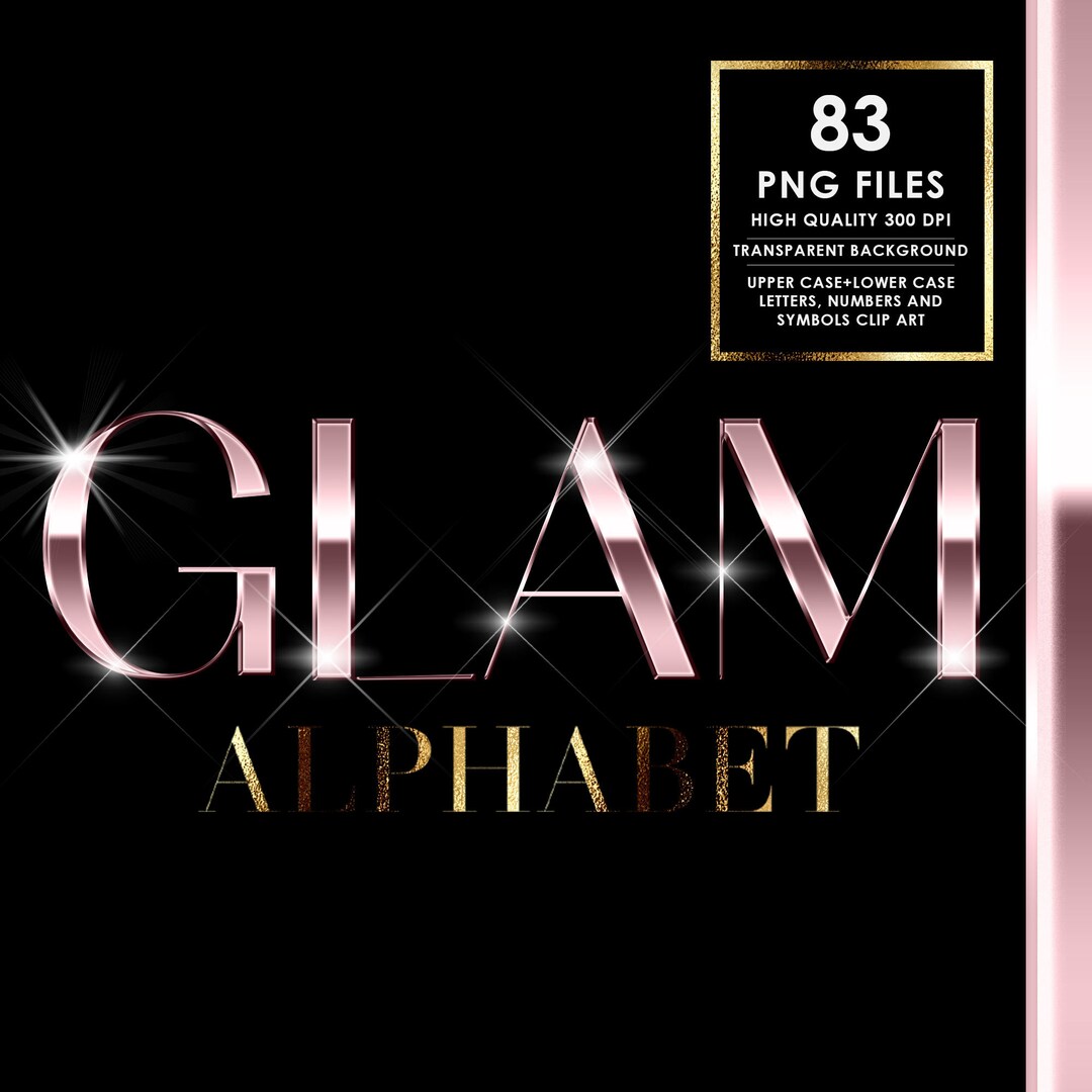 Rose Gold Chrome Alphabet PNG Clip Art, Pink Letters Png, Glam, Rose ...