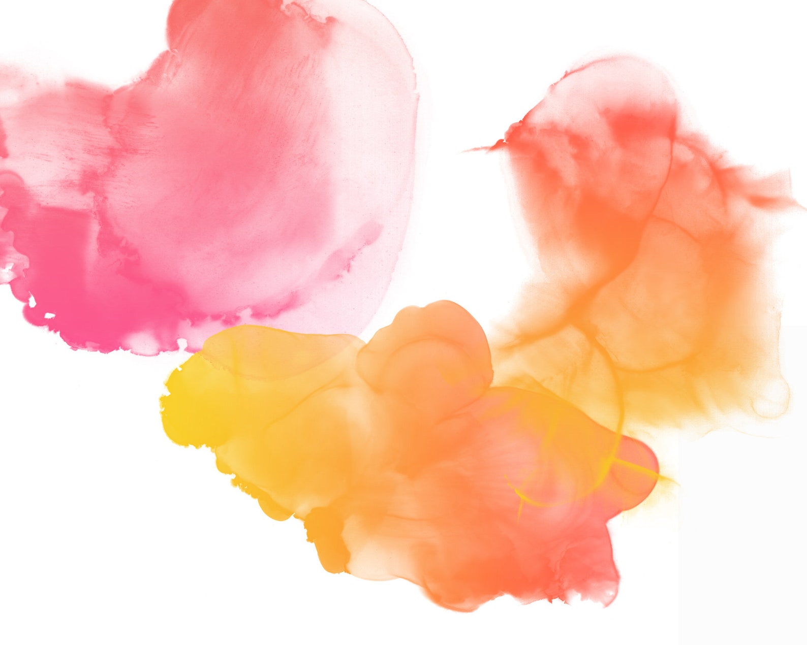 Pink & Orange Watercolor Clipart, Pink Alcohol Ink Png, Watercolour ...