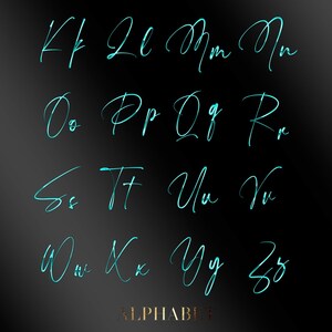 Teal Alphabet Png Clip Art, Turquoise Alphabet, Blue Chrome Letters Png ...