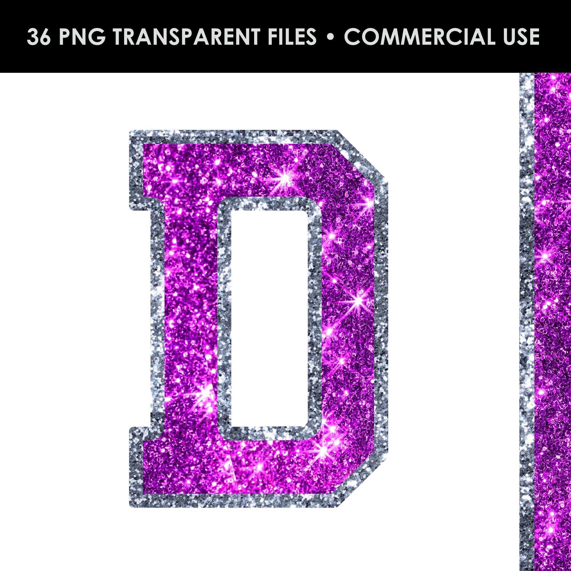 Glitter Sport Alphabet Png Clip Art, Purple Glitter Letters, Sparkling ...