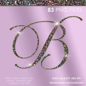 Glitter Diamond Alphabet PNG Clip Art, Bling Letters, Cursive Diamond ...