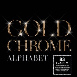 Gold Chrome Alphabet PNG Clip Art, Gold Chrome Letters Png, Glam ...