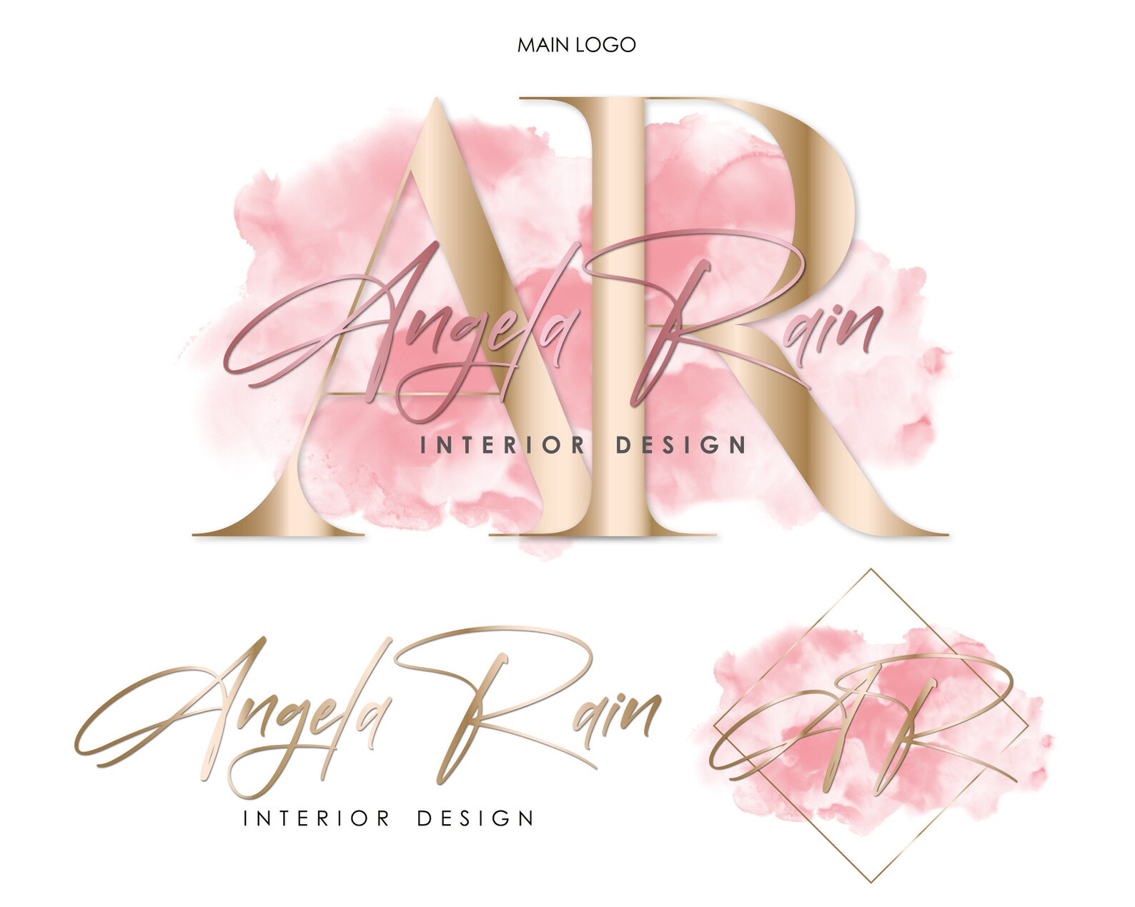 Rose Gold Logo Premade Logo Design Beauty Logo Text Logo | Etsy