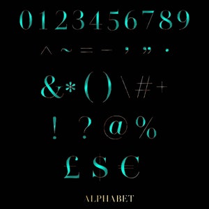 Turquoise Chrome Alphabet PNG Clip Art, Glitter Alphabet Png, Teal ...