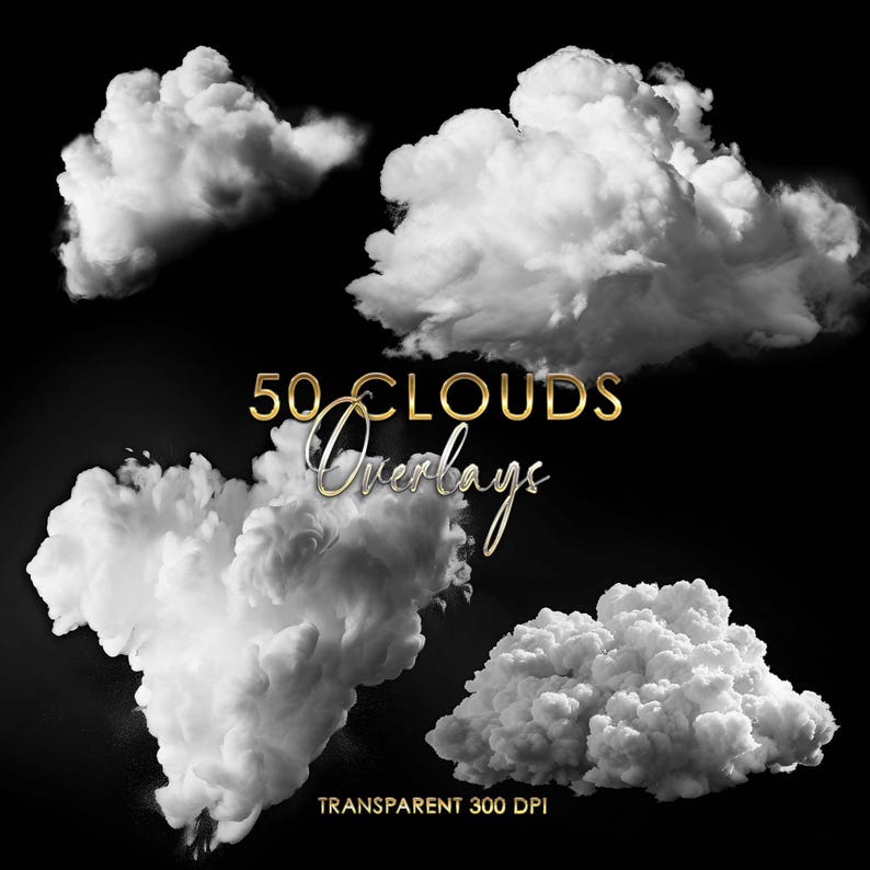 50 Clouds Overlay PNG , Digital Clouds, Clouds Photoshop, Photography ...