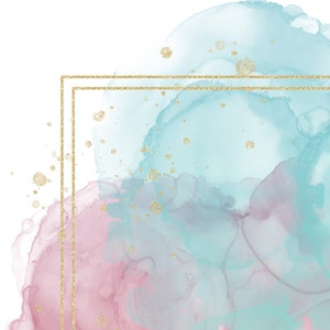 Blue Pink Logo Background Png, Brush Stroke Png, Square Frame ...