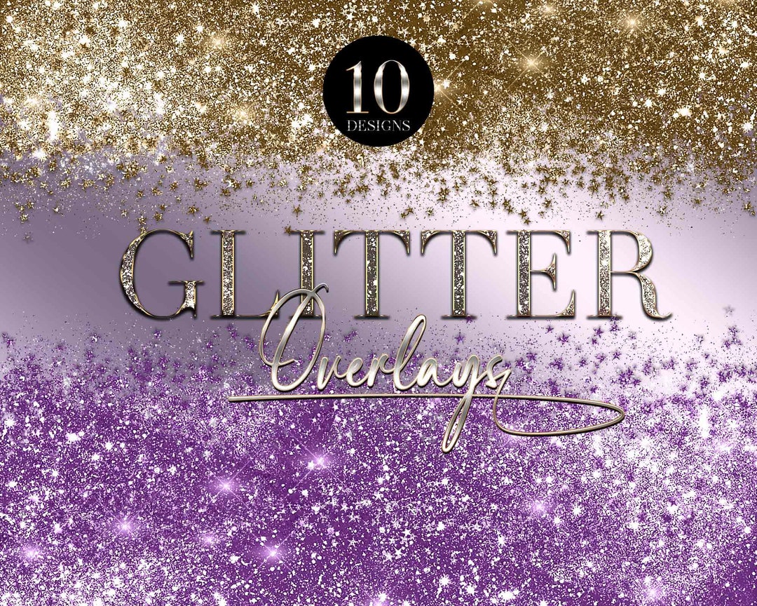 Glitter Confetti Overlays, Sparkling Glitter Borders Clipart, Magic ...
