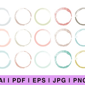 Pastel Circles Clipart, Watercolor Circle Frame, Logo Background Png ...