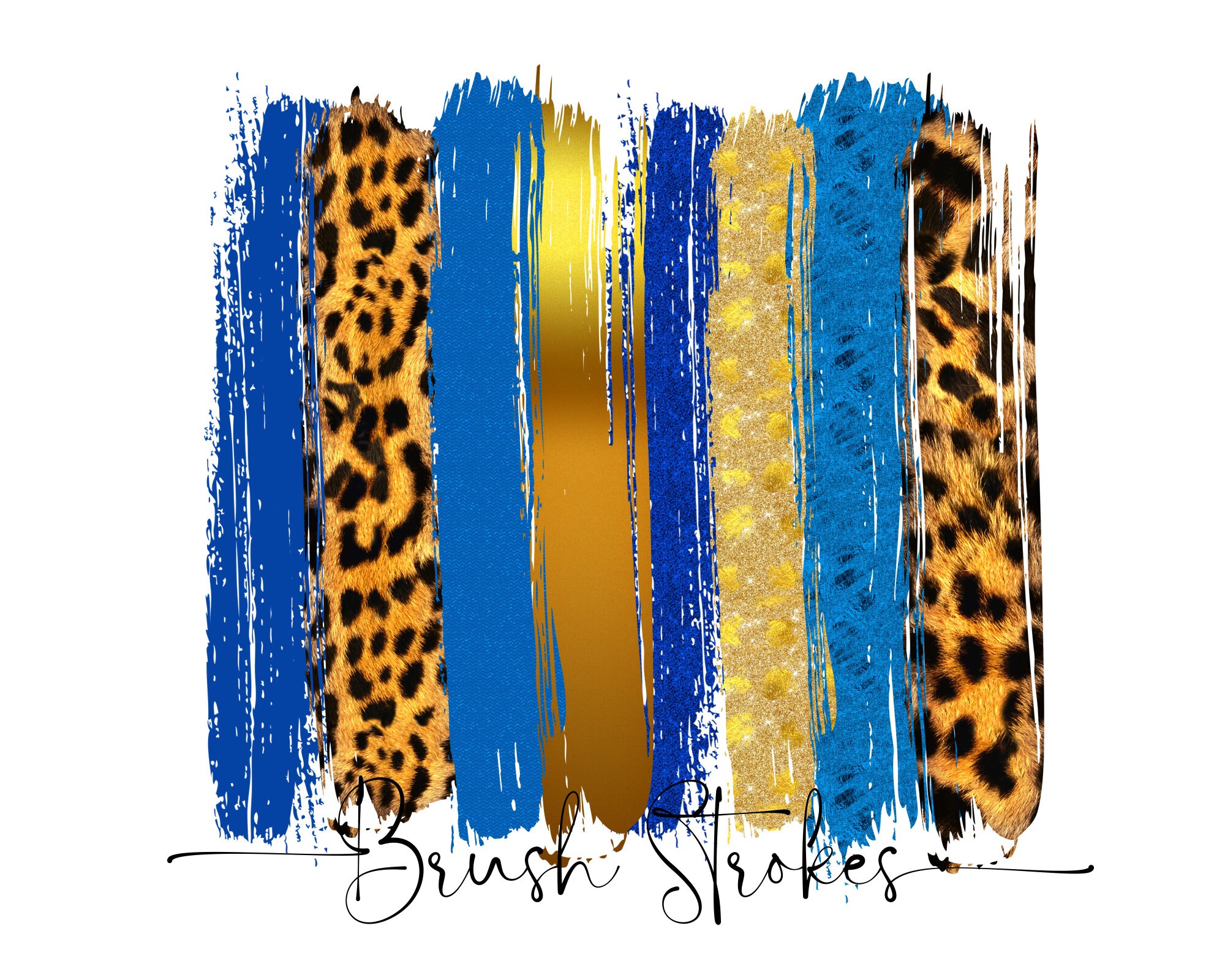 Blue Cheetah Print Border