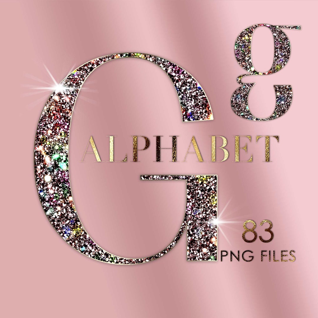 Glitter Pink Alphabet Clipart, Diamond Alphabet PNG, Glam Alphabet Png ...