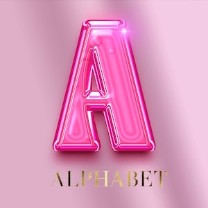 Pink Foil Alphabet Png Clip Art, Glitter Chrome Letters, Pink Foil ...