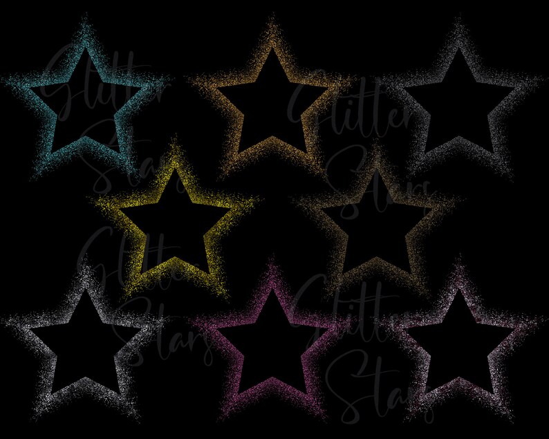 Gold Foil Stars Clipart Silver Gold Glitter Stars Png Stars - Etsy