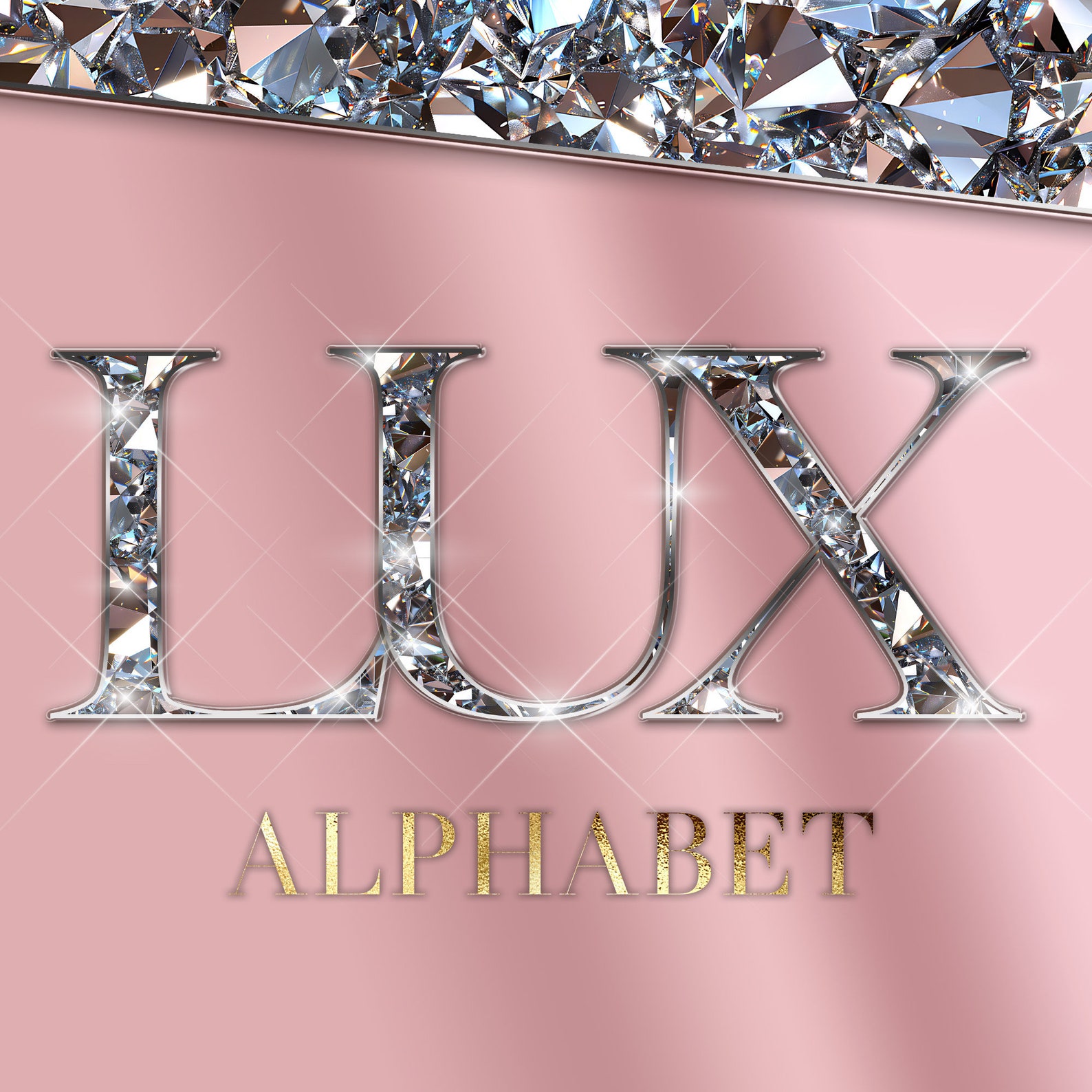 Diamond Alphabet Clipart, Glitter Glamour Letters PNG (digital Download ...
