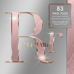 Rose Gold Letters Png, Pink and Gold Alphabet PNG, Pink Letters, Chrome ...