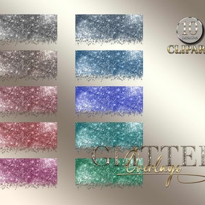 Glitter Overlays Png, Sparkling Glitter Borders Clipart, Silver and ...
