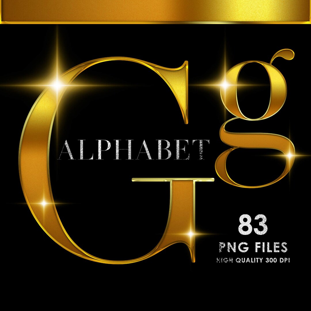 Gold Chrome Alphabet PNG Clip Art, Gold Chrome Letters Png, Glitter ...