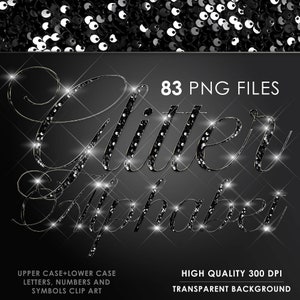 Glitter Black Sequin Alphabet PNG Clip Art, Bling Letters, Diamond ...