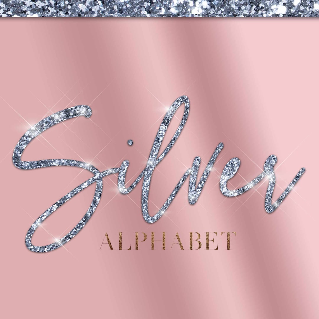 Glitter Silver Alphabet Clipart, Diamond Alphabet PNG, Silver Letters ...
