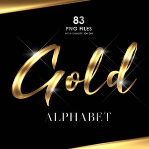 Gold Chrome Alphabet Clipart, Gold Alphabet PNG, Metallic Letters ...