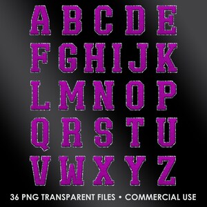 Purple Faux Embroidery Stitch Chenille Letters Clip Art, Sports College ...