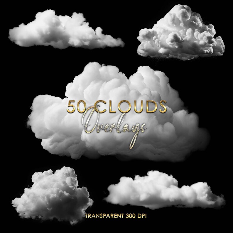 50 Clouds Overlay PNG , Digital Clouds, Clouds Photoshop, Photography ...