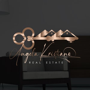 Premade Real Estate Logo Design, Realtor Logo, Rose Gold Logo. Text ...