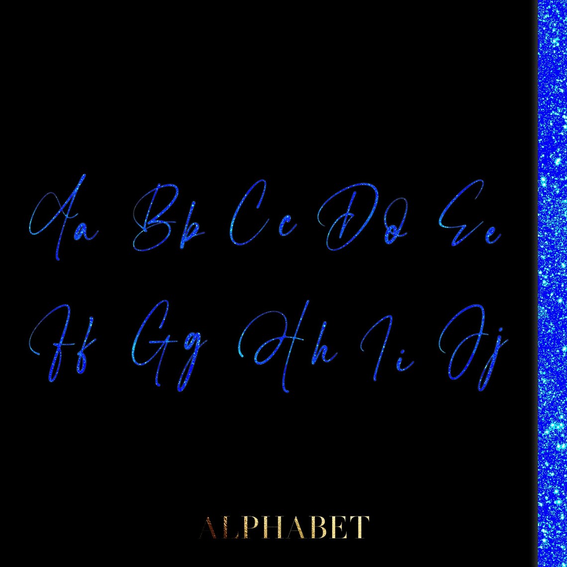 Glitter Blue Alphabet PNG Clip Art, Glam Letters, Bling Letters Png ...