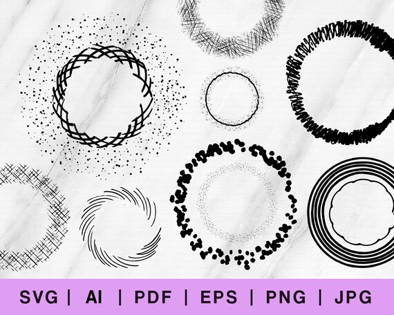 Circle Svg Bundle Dotted Circle Clipart Circle Frame | Etsy