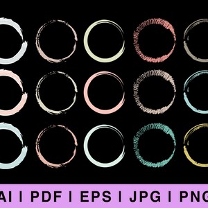 Pastel Circles Clipart, Watercolor Circle Frame, Logo Background Png ...