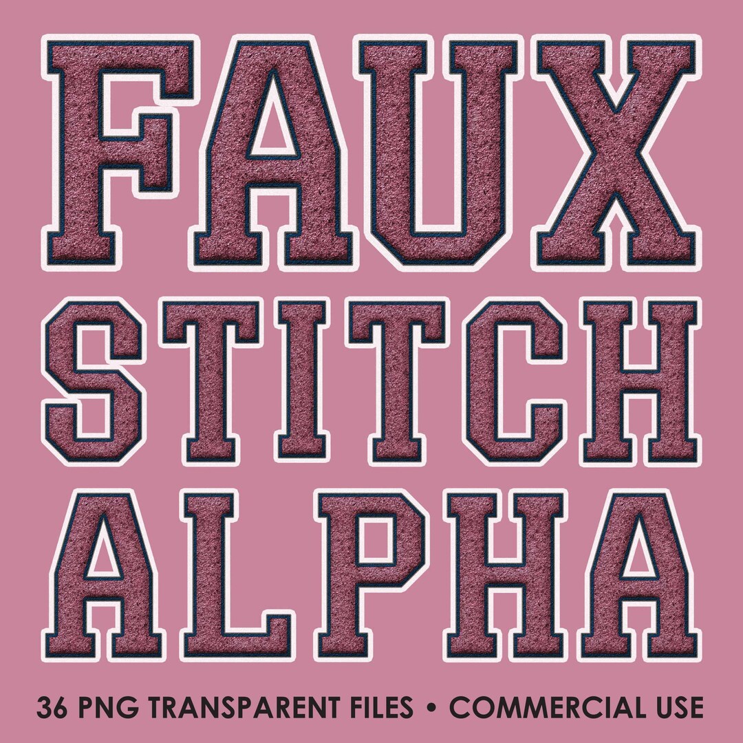 Pink Faux Embroidery Stitch Chenille Letters Clip Art, Sports College ...