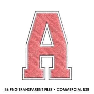 Pink Faux Embroidery Stitch Chenille Letters Clip Art, Sports College ...