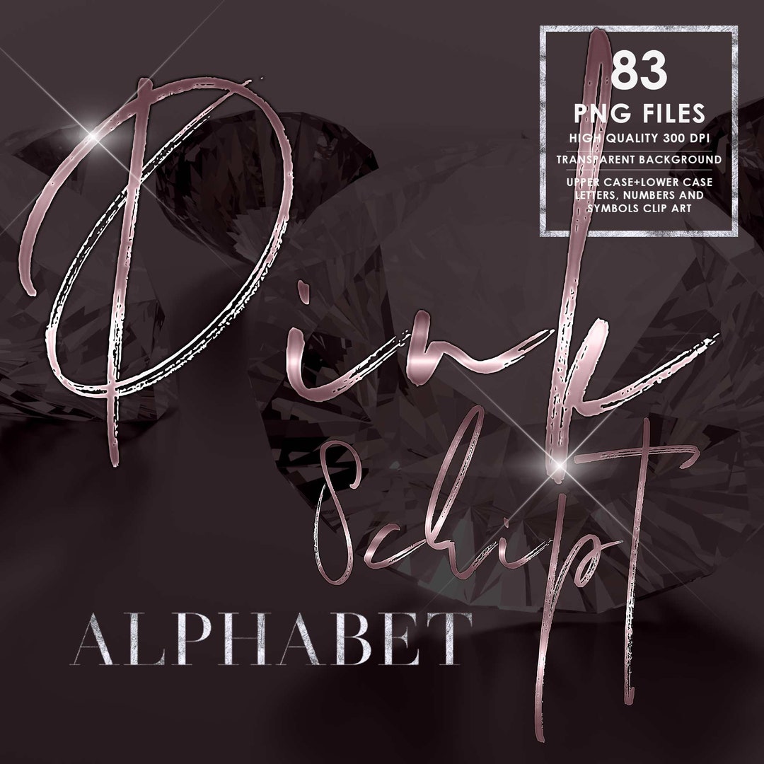 Pink Alphabet Png Clip Art, Rose Gold Chrome Letters, Brush Letters Png ...