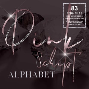 Pink Alphabet Png Clip Art, Rose Gold Chrome Letters, Brush Letters Png ...