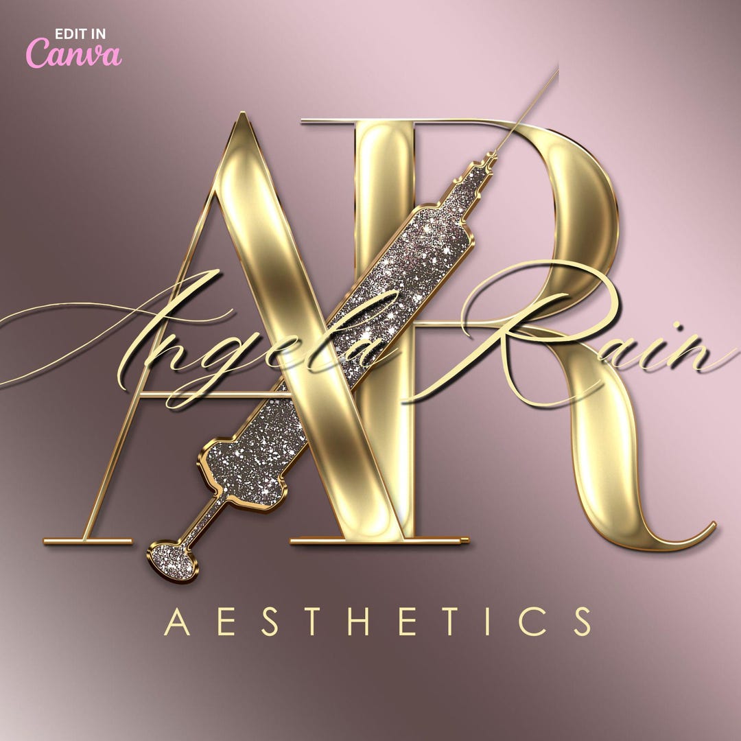Syringe Logo, Editable DIY Logo Design Template, Gold Beauty Logo ...