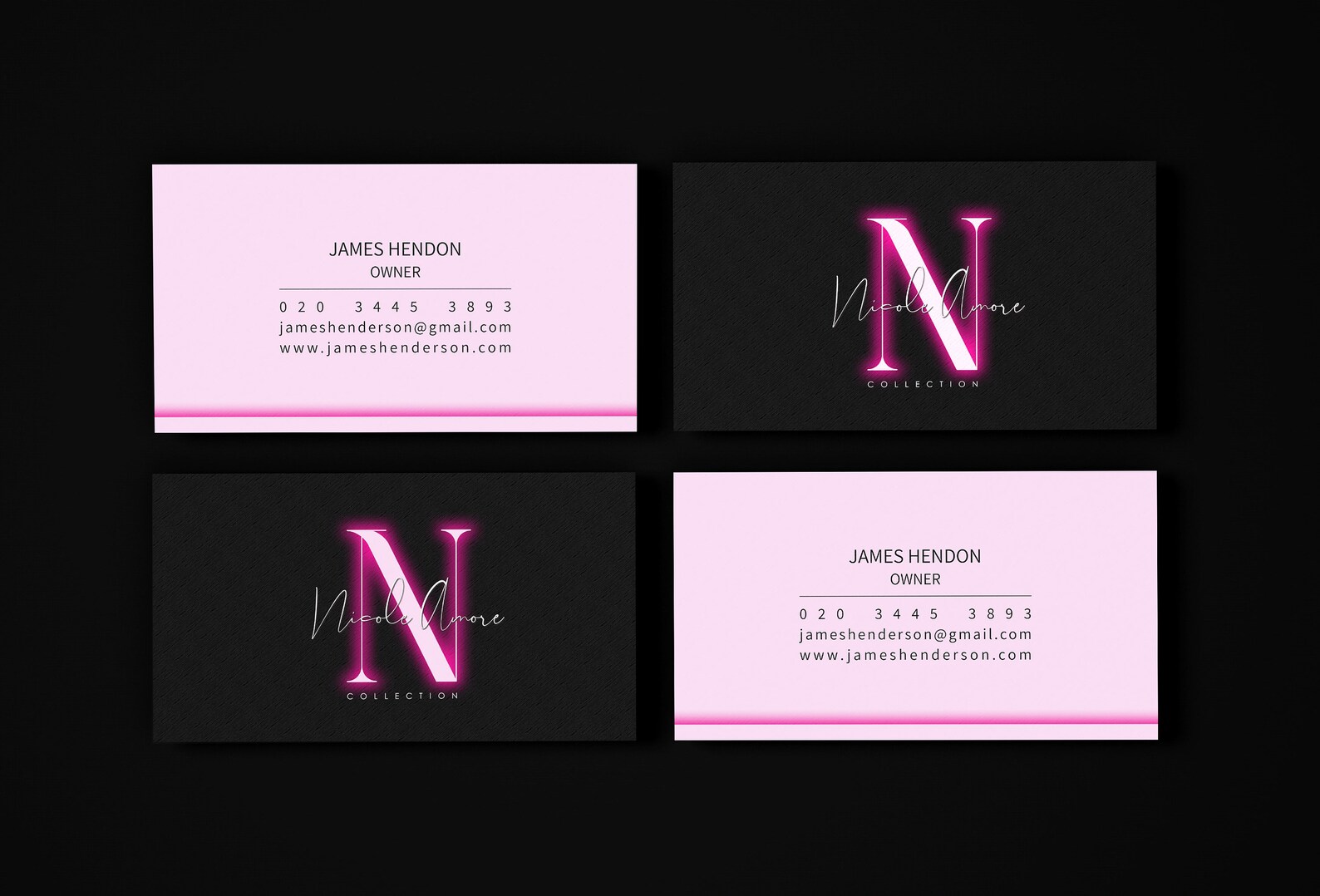 Pink Neon Logo Premade Logo Design Beauty Logo Text Logo | Etsy