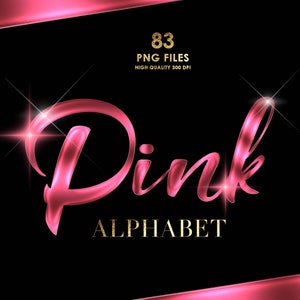 Pink Alphabet Png Clip Art, Script Alphabet PNG, Glitter Pink Letters ...