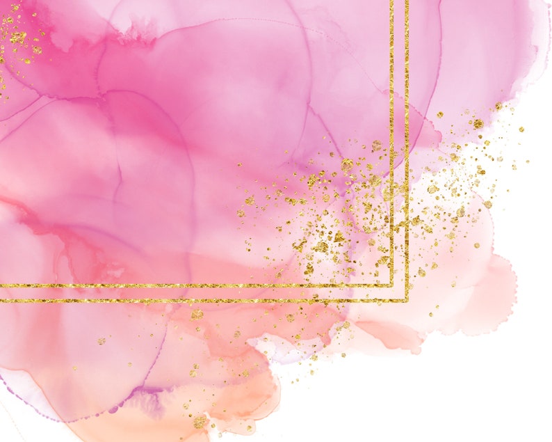 Pink Logo Background Png Pink Brush Stroke Png Gold Frame - Etsy