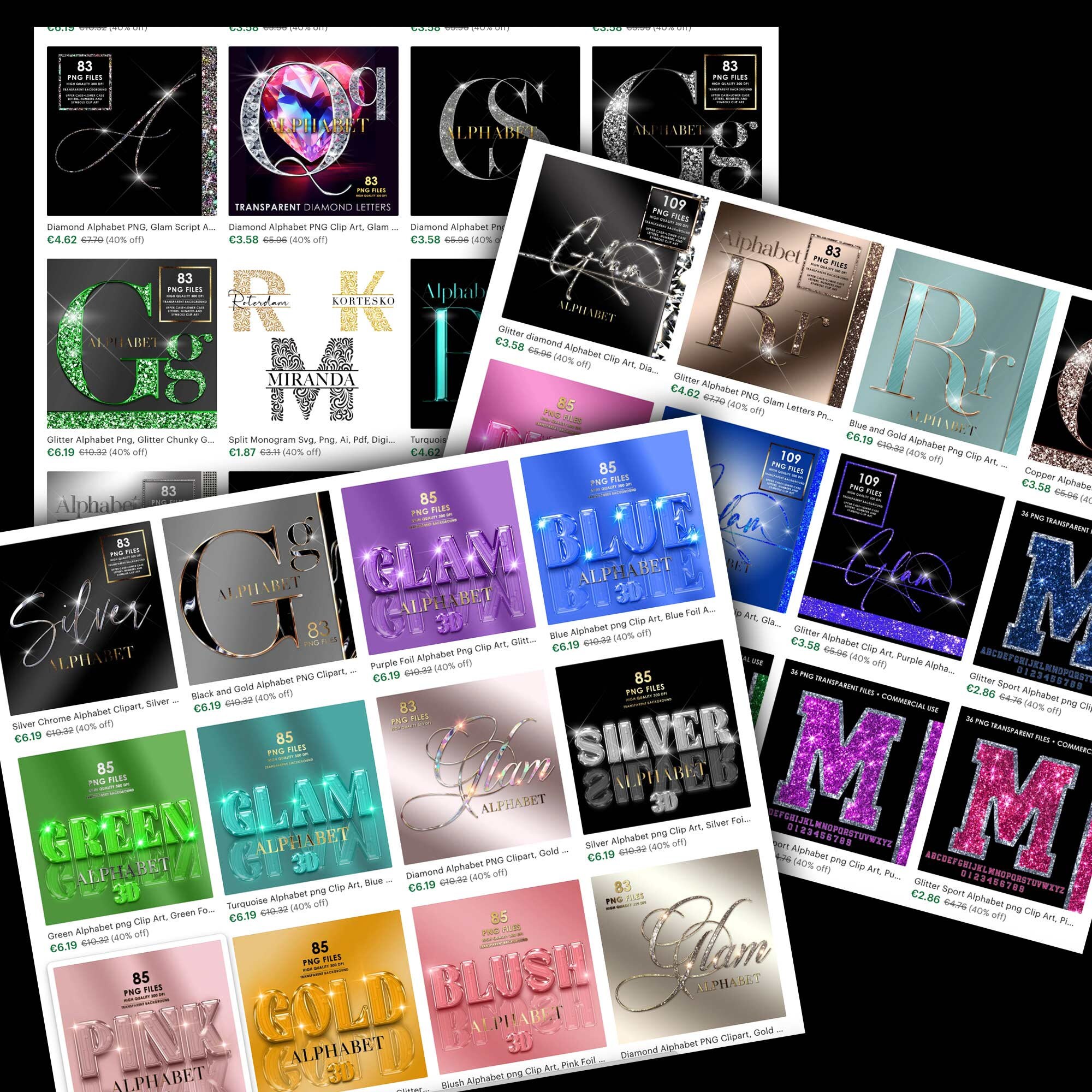 ENTIRE ALPHABET Clipart COLLECTION - All Past and Future Letters ...