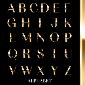 Gold Chrome Alphabet PNG Clip Art, Gold Chrome Letters Png, Glam, Gold ...