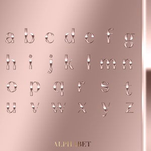 Rose Gold Chrome Alphabet PNG Clip Art, Rose Gold Letters Png, Rose ...