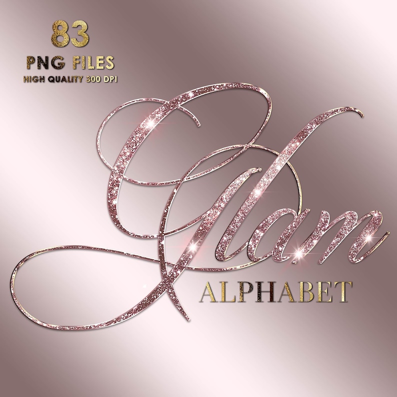 Glitter Pink Alphabet Clip Art, Chrome Alphabet PNG, Pink Foil Letters ...