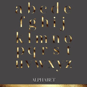 Glitter Gold Foil Alphabet PNG Clip Art, Gold Chrome Letters Png, Glam ...