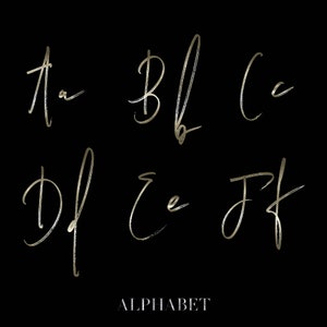 Gold Chrome Alphabet Png Clipart, Brush Letters Png, Gold Script ...