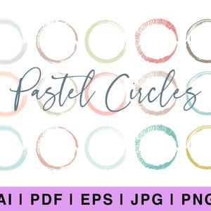 Pastel Circles Clipart, Watercolor Circle Frame, Logo Background Png ...