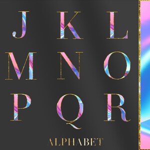 Rainbow Glitter Alphabet Png Clip Art, Holographic Alphabet, Colorful ...