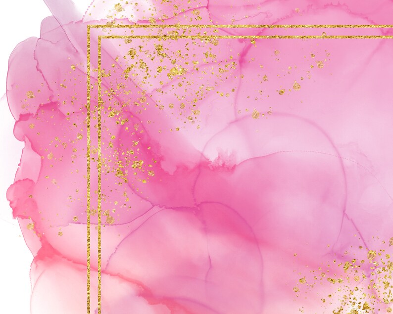 Pink Logo Background Png Pink Brush Stroke Png Gold Frame - Etsy