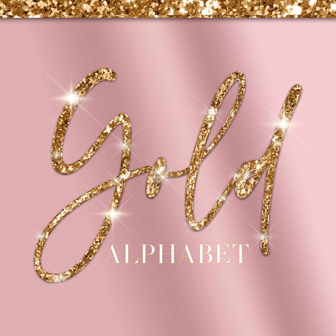 Glitter Gold Alphabet Png Clipart, Diamond Letters PNG, High Shine ...