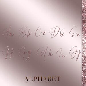 Rose Gold Glitter Alphabet Clip Art, Pink Alphabet PNG, Glitter Letters ...
