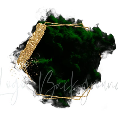 Logo Background Png Emerald Green Brush Stroke Png Glitter | Etsy